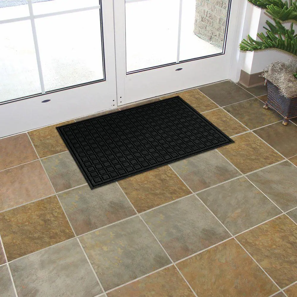 Durable Black Commercial Door Mat 24 In. X 36 In. Outdoor Indoor Use ...