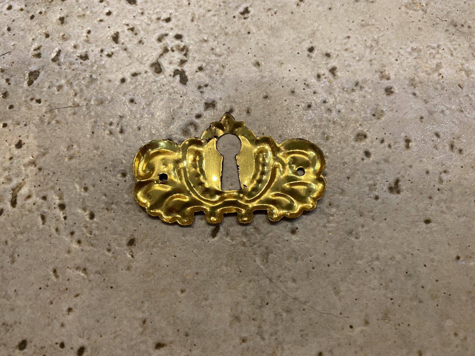 Vintage Brass Skeleton Key Hole Cover Escutcheon | eBay