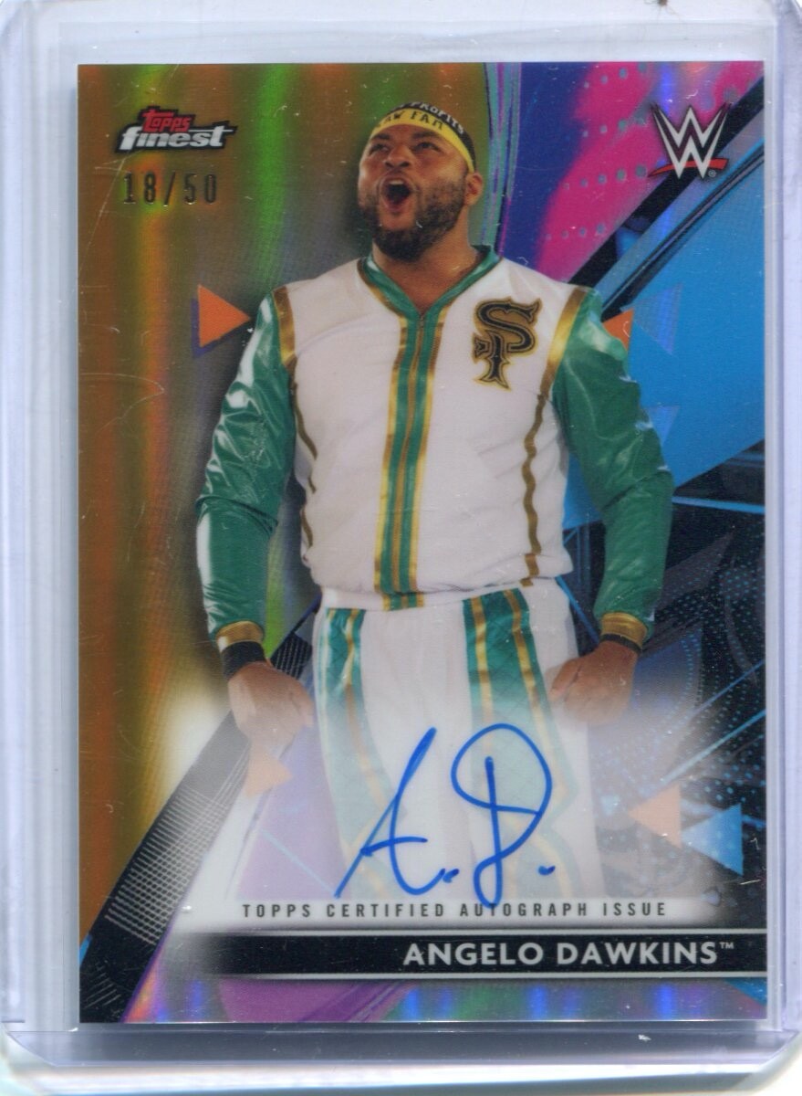 2021 Topps Finest WWE - ANGELO DAWKINS - Gold Refractor Autograph SMACK ...