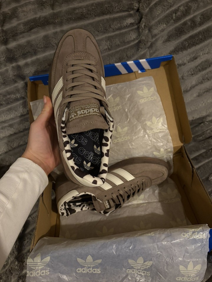 Adidas Cloudy Brown Suede Cow Print Trainers Size 6 Brand New | eBay UK