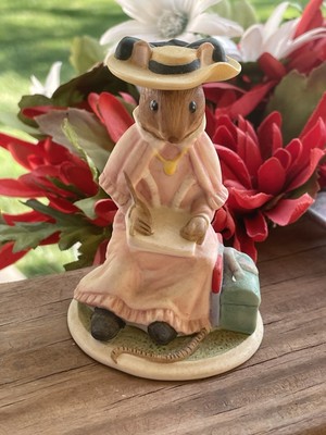 VTG Franklin Mint Woodhouse Mouse Amelia Figurine Reading Book ...