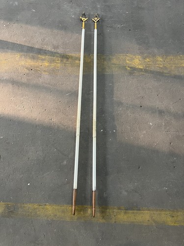 Antique Masonic Ceremonial Deacon Rods Spear Staff Moon Rising Sun ...