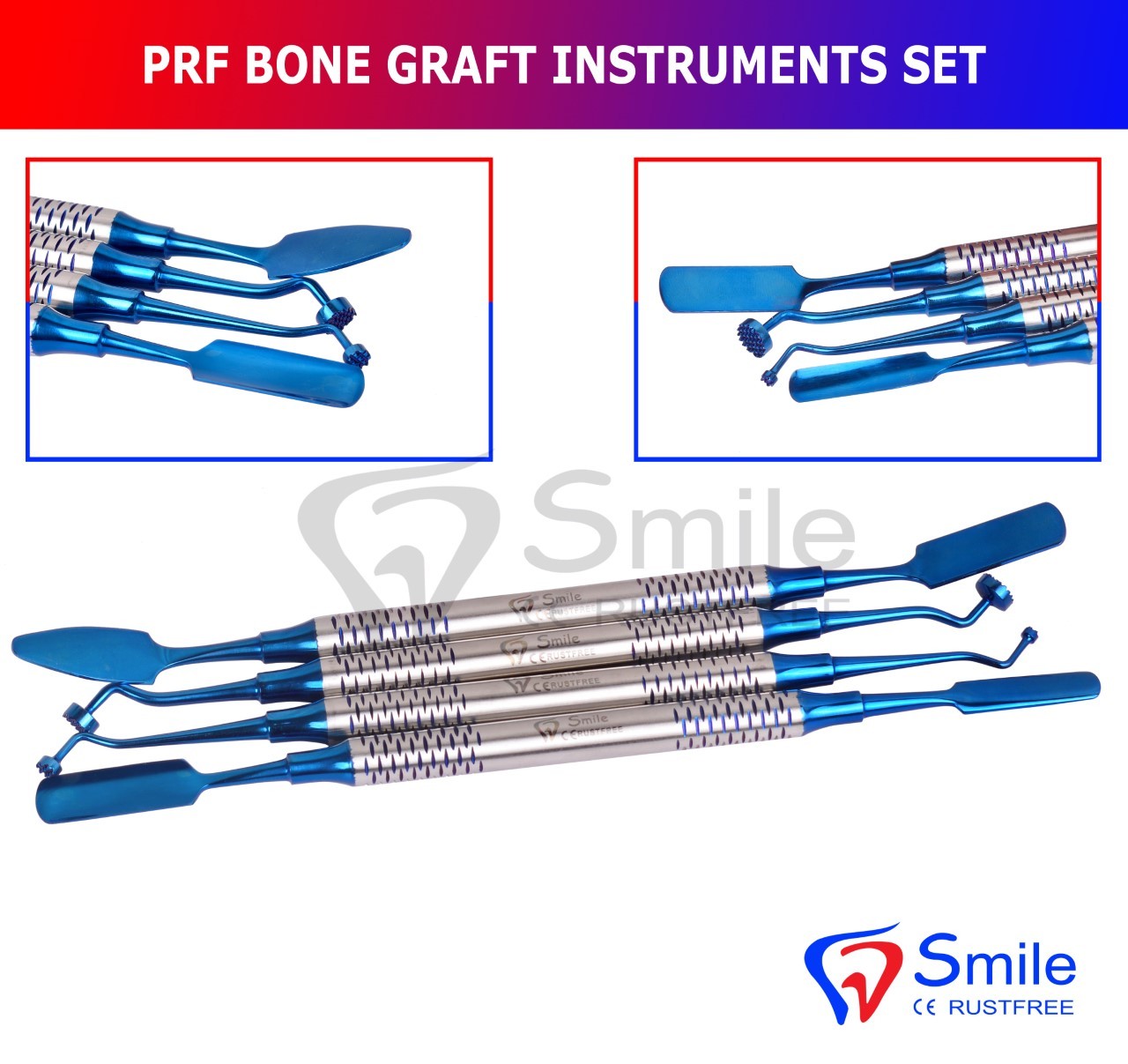 PRF Dental Implant Bone Graft Instruments Set Of 4 - Dental Surgical ...