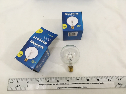 (2) NEW Bulbrite 60W G16½ Clear Globe Bulb 130V 60G16CL3 Candelabra E12 311060 | eBay