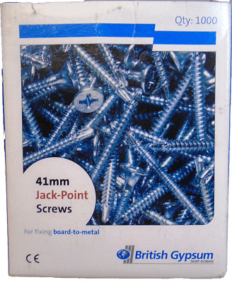 BRITISH GYPSUM 41MM JACK POINT DRYWALL SCREWS BOX OF 100 | eBay UK