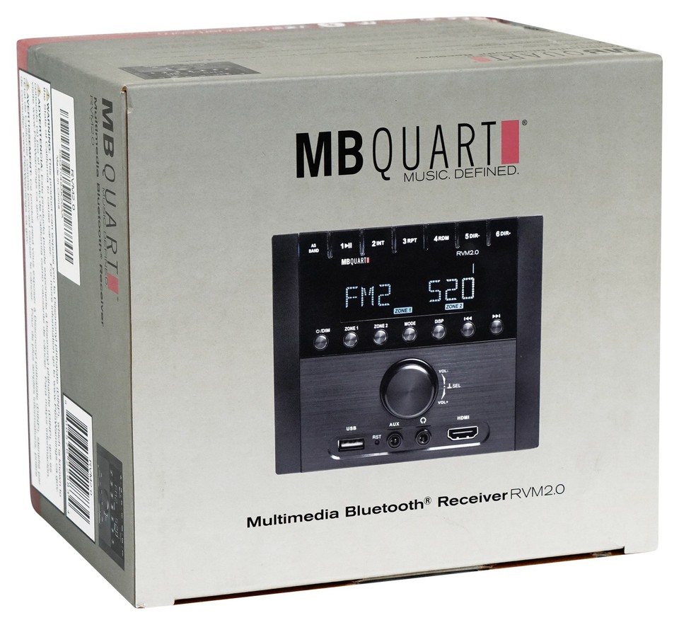 MB Quart RVM2.0 2-Zone RV Receiver Radio Stereo AM/FM/Bluetooth/HDMI ...