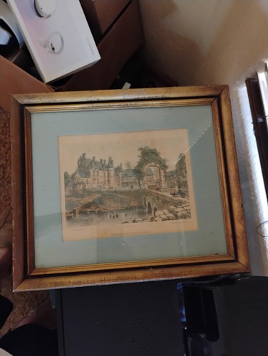 Antique CHATEAU DE LA FORET-AUVRAY Castle ORNE Felix Benoist LITHOGRAPH ...
