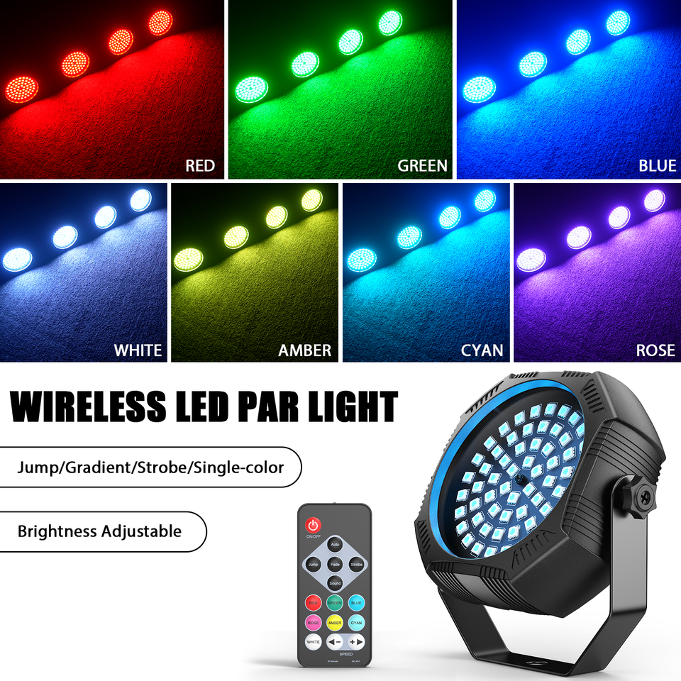 10PCS 60 LED RGB Stage Lighting PAR Light DMX Beam Party Disco Lights W ...