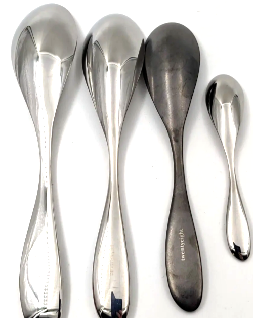 Quenelle / Rocher spoon Set, Profetinal Chef Spoons. 4 pack Stainless ...