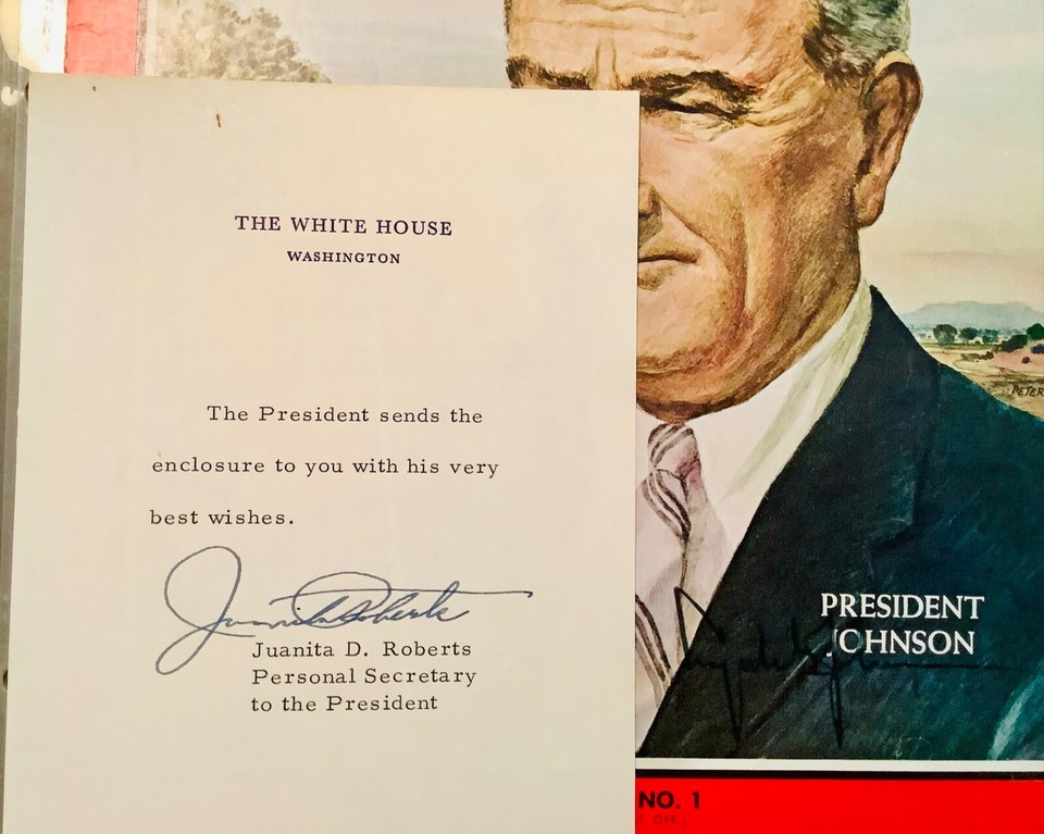 Lyndon B. Johnson autograph signed President Time magazine cover Good ...