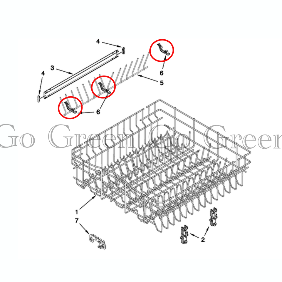Kenmore Dishwasher 665.17279402 (3) Tine Pivot Clip P/N WP8539190 ...