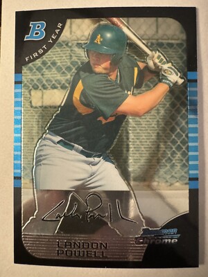 2005 Bowman Chrome #206 - Landon Powell Rookie - Oakland Athletics ...