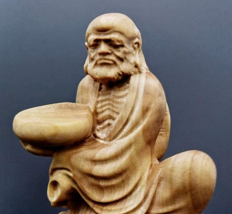 YW017 - 9 * 6 * 3.5 CM Boxwood Carving Figurine Statue - Damo Monk | eBay