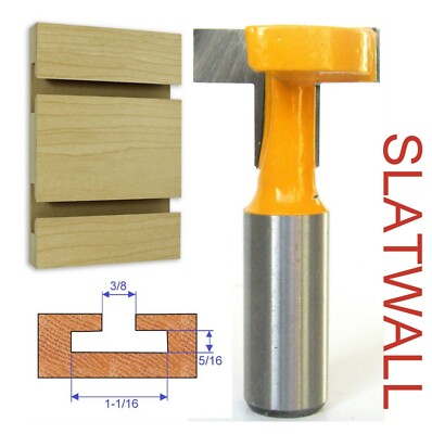 1 pc 1/2" Shank T-Slot & T-Track Slotting and Slatwall Cutter Router ...
