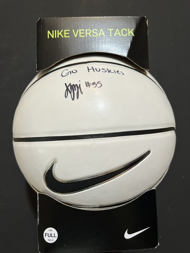 azzi fudd signed autographed nike versa white panel basketball uconn go ...