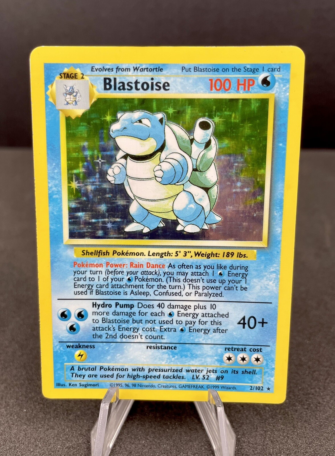 1999 Pokémon TCG Blastoise Base Set 2 2/130 Holo Unlimited Holo Rare LP ...