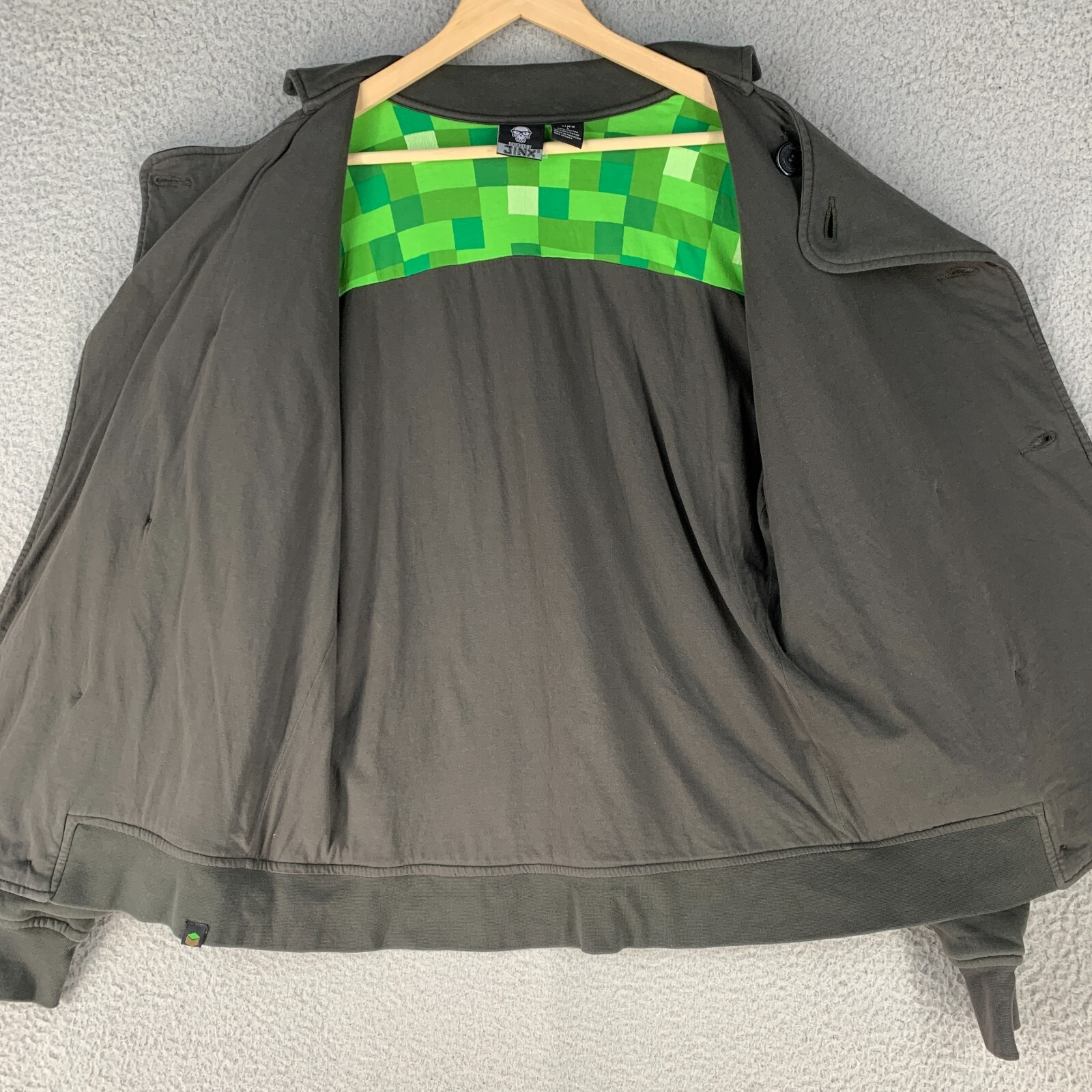 Minecraft JINX Mens Large Jacket Video Game Dark Gray… - Gem