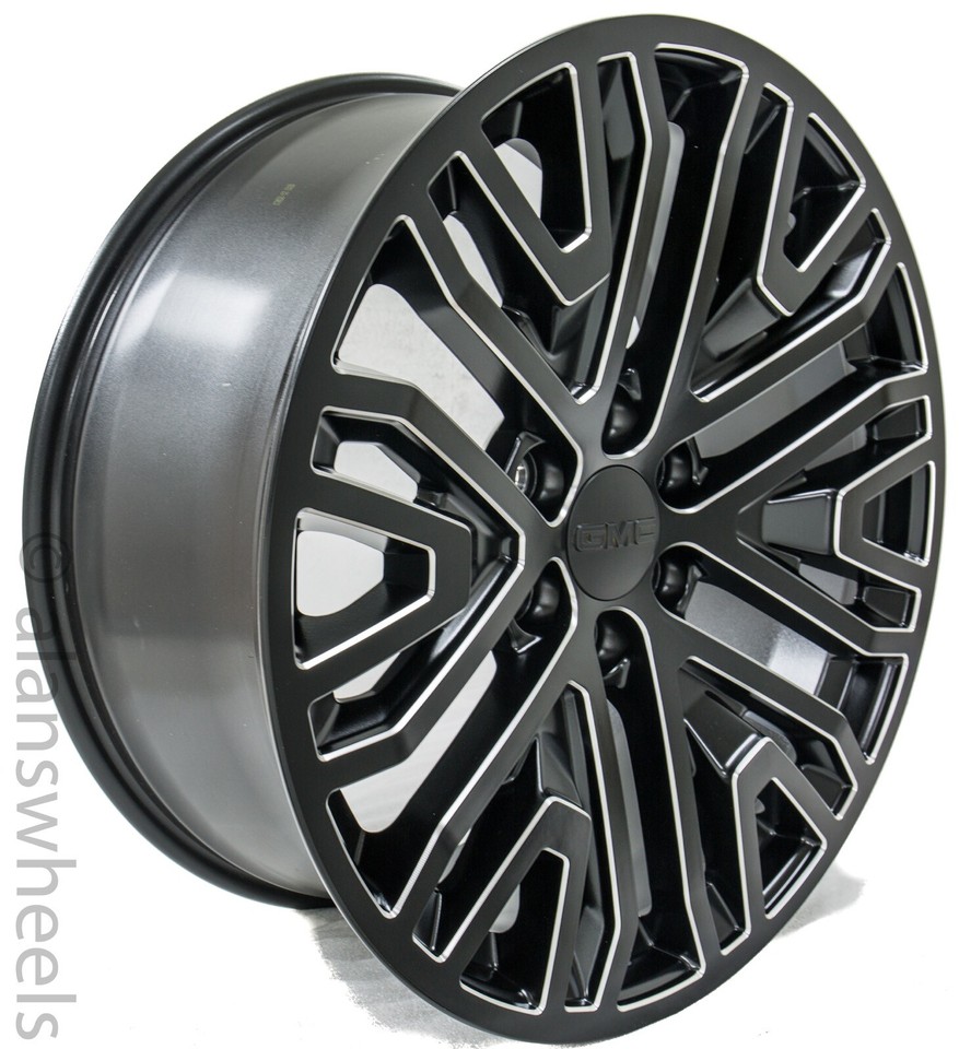 4 NEW GMC Sierra Yukon Denali Satin Black Milled 22” OEM Wheels Rim SEV ...