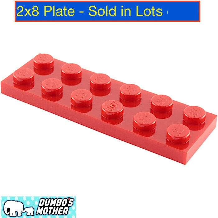 LEGO RED 2x8 Plates Building 3034 NEW X10 | eBay