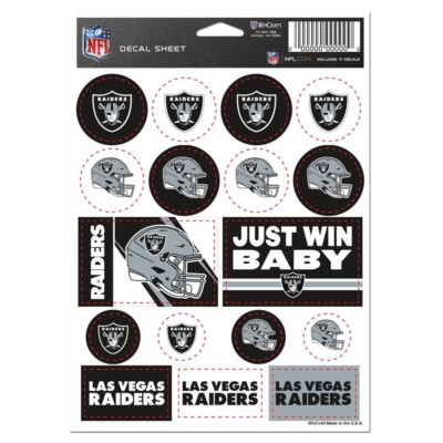 LAS VEGAS RAIDERS 17 LOGO VINYL STICKER SHEET NEW WINCRAFT 👀 | eBay