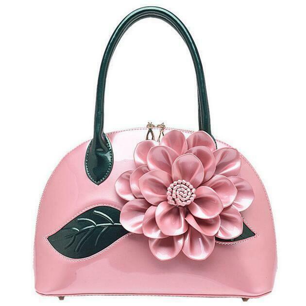 Fashion Patent Leather Women Handbag Flower Crossbody Bag Lady Shoulder ...