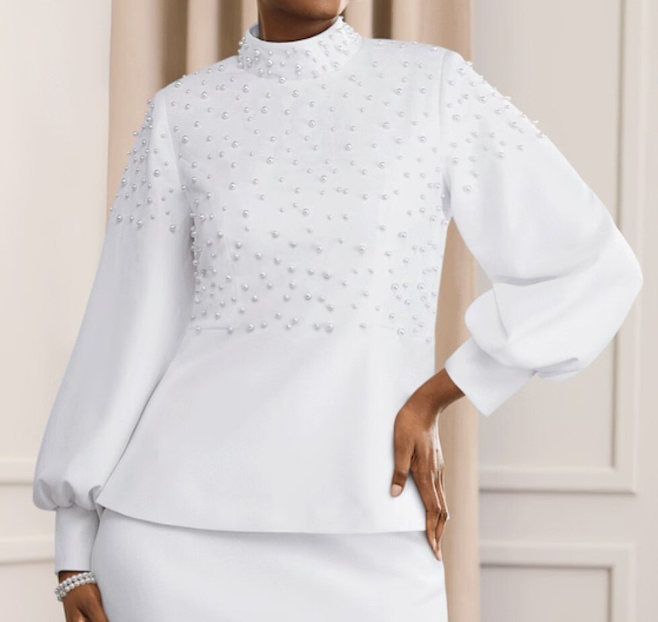 24W PLUS Ashro White Spring Formal Wedding Church Easter Party Trenna ...