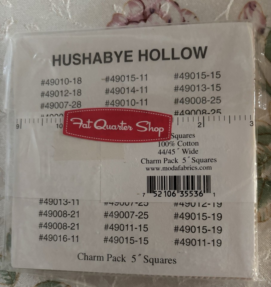 Moda Hushaby Hollow Charm Pack (5”) 42 Pieces 109% Cotton Tan, Pink ...
