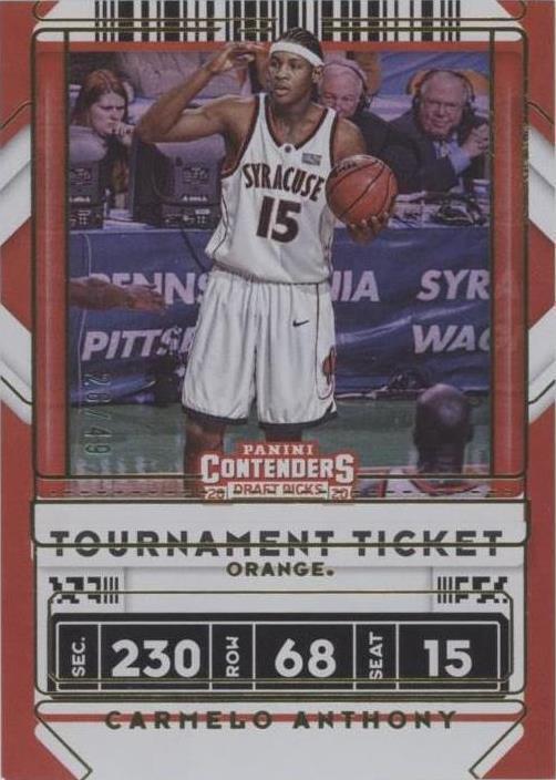 2020-21 Panini Contenders Draft Picks - Carmelo Anthony #42 Tournament ...