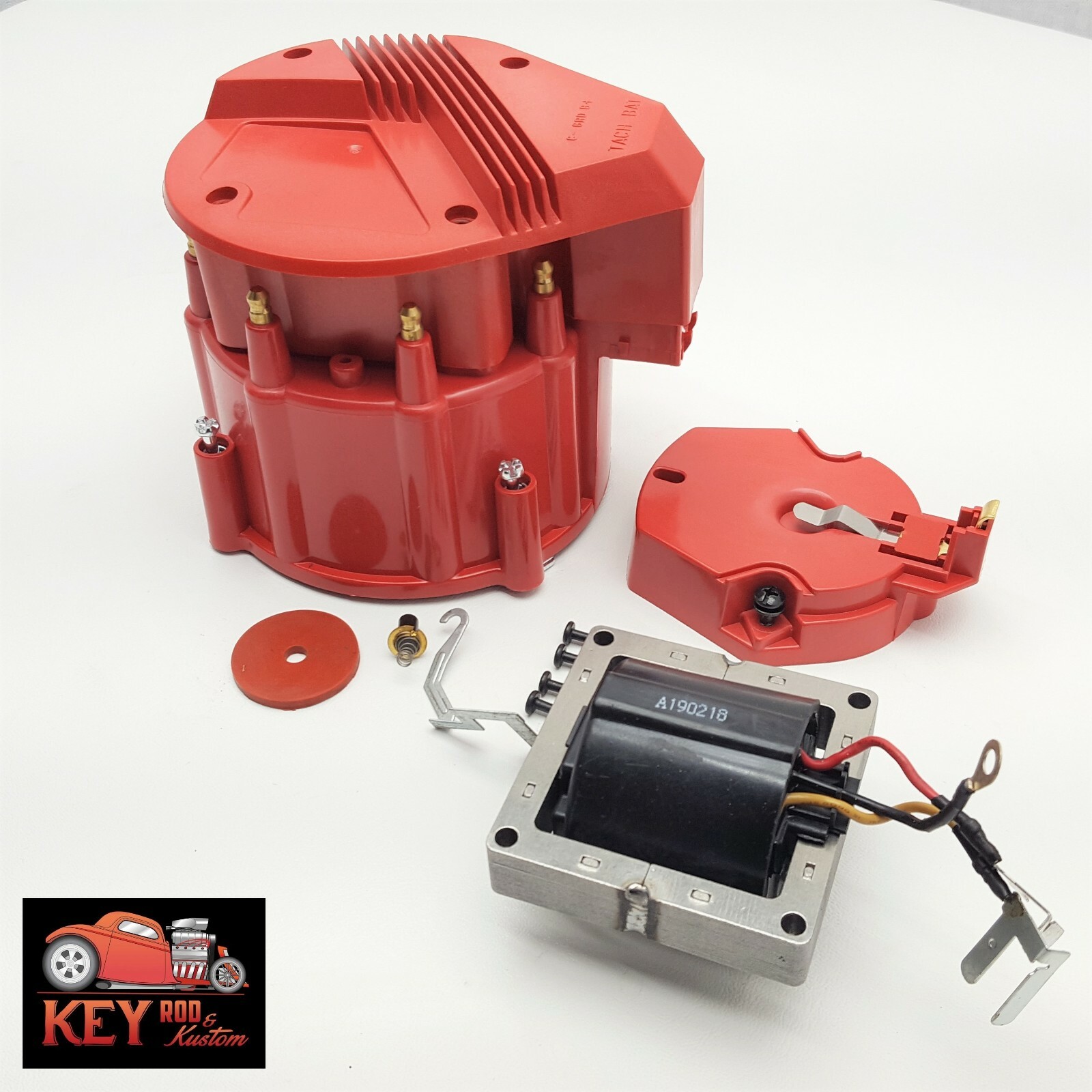 GM HEI Red Distributor Cap & Rotor Set SBC BBC 65K Volt Coil Module ...