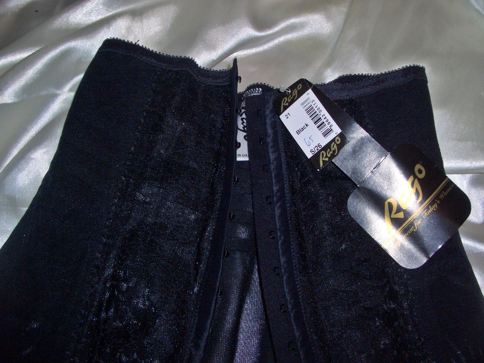 Vintage RAGO edler strammer Straps Mieder Hüfthalter Spitze S schwarz ...