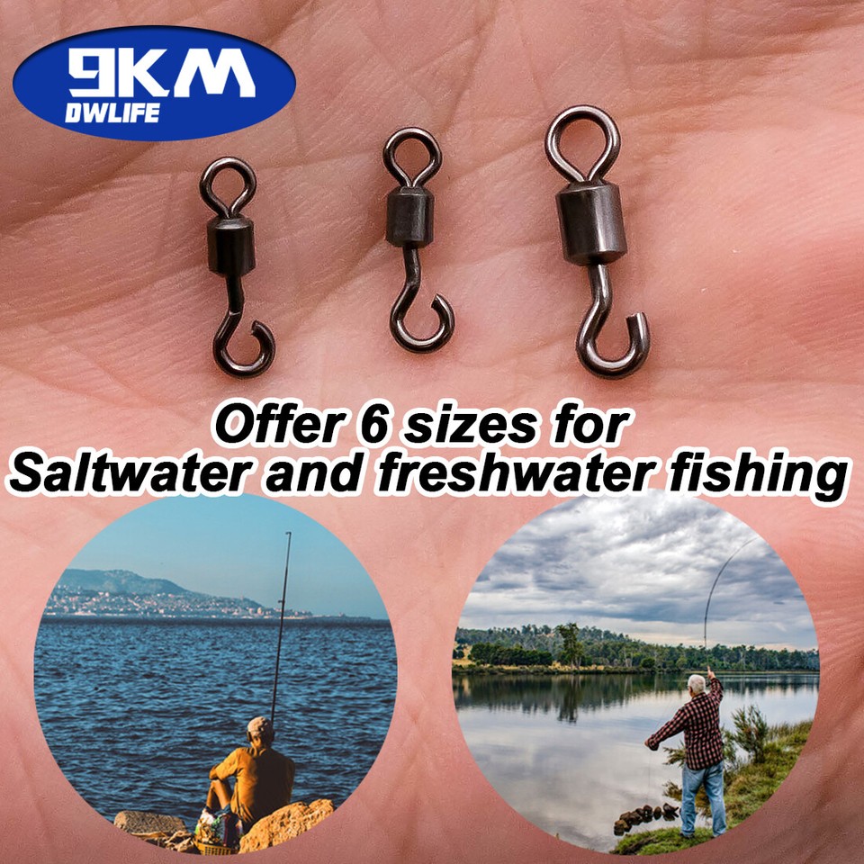 Fishing Swivels 50Pcs Open Eye Rolling Swivel Quick Change Leader Line ...