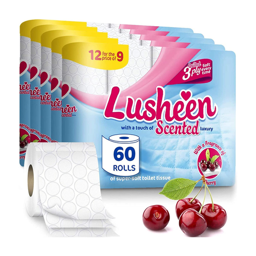 Lusheen Quilted 3 Ply Scented Absorbency & Strength Toilet Paper 60 ...
