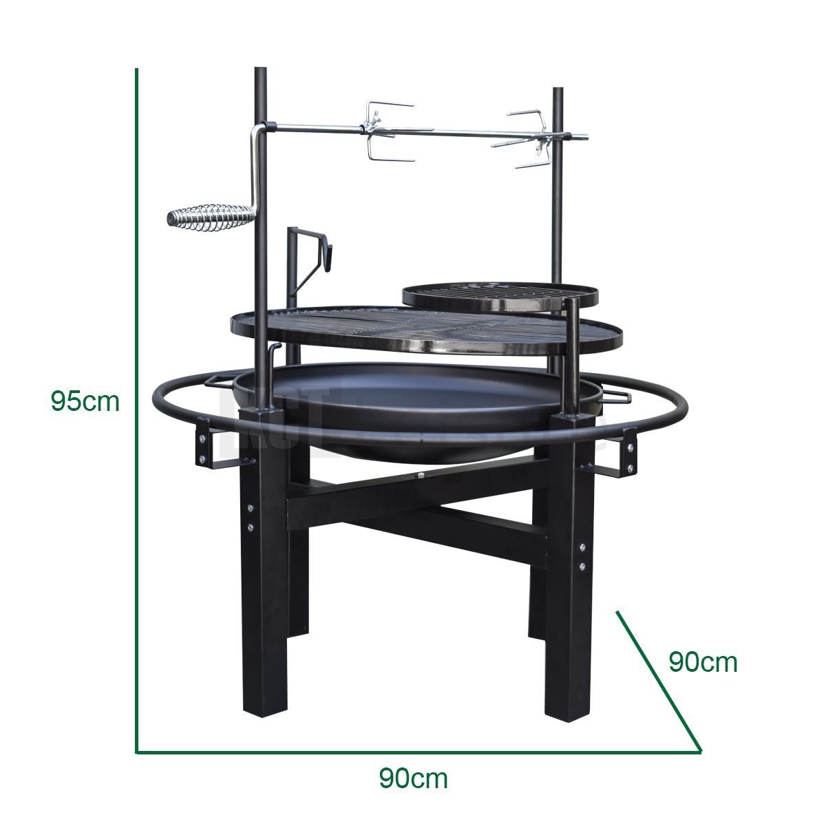 OUTDOOR CHARCOAL BBQ GRILL WITH ROTISSERIE BARBECUE HOT SPIT ROAST FIRE ...