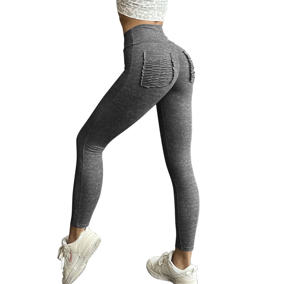 Yoga Pants Pocket Push Up Leggings Butt Lift Workout Trousers High ...