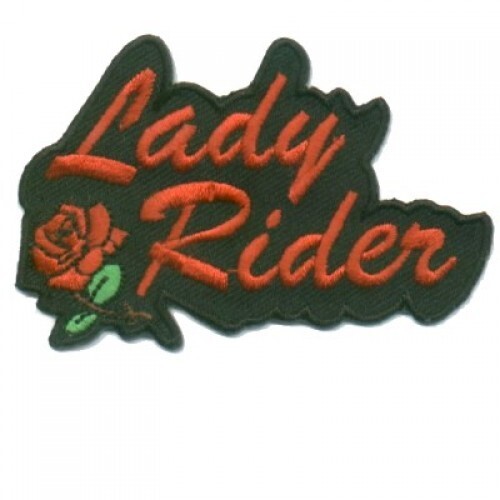 LADY RIDER RED ROSE BIKER PATCH vest jacket harley motorcycle denim ...