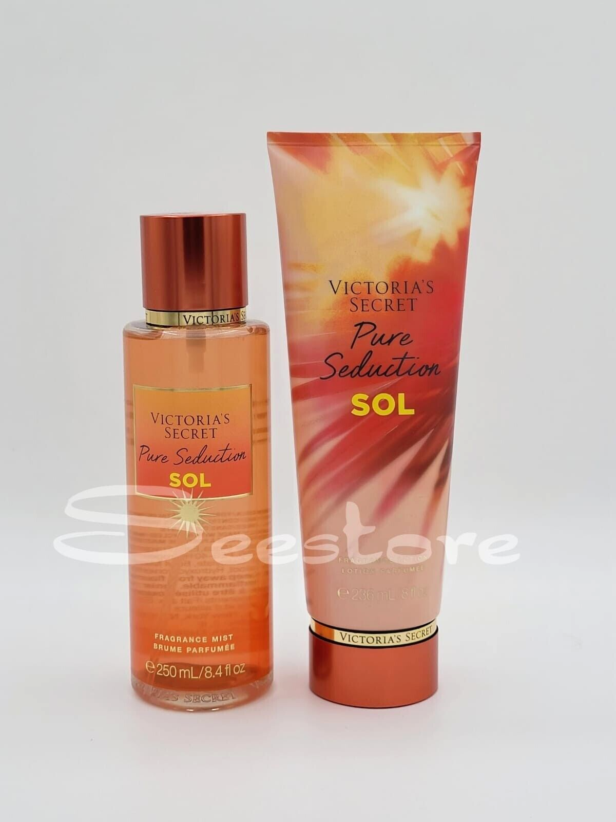Victoria's Secret Pure Seduction Sol Body Mist Spray & Body Lotion Set ...