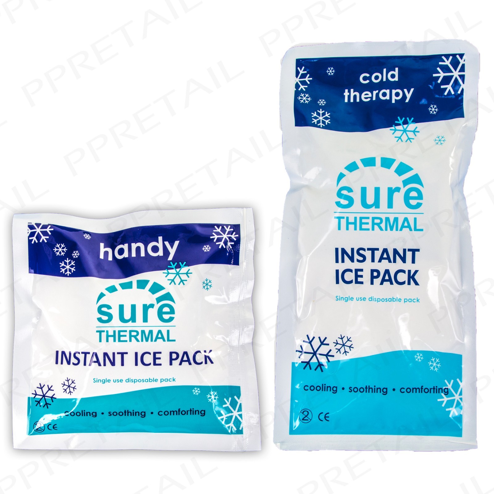 SMALL-LARGE INSTANT ICE PACKS KIT Bump/Bruise Sprain/Pain Injury Cold ...