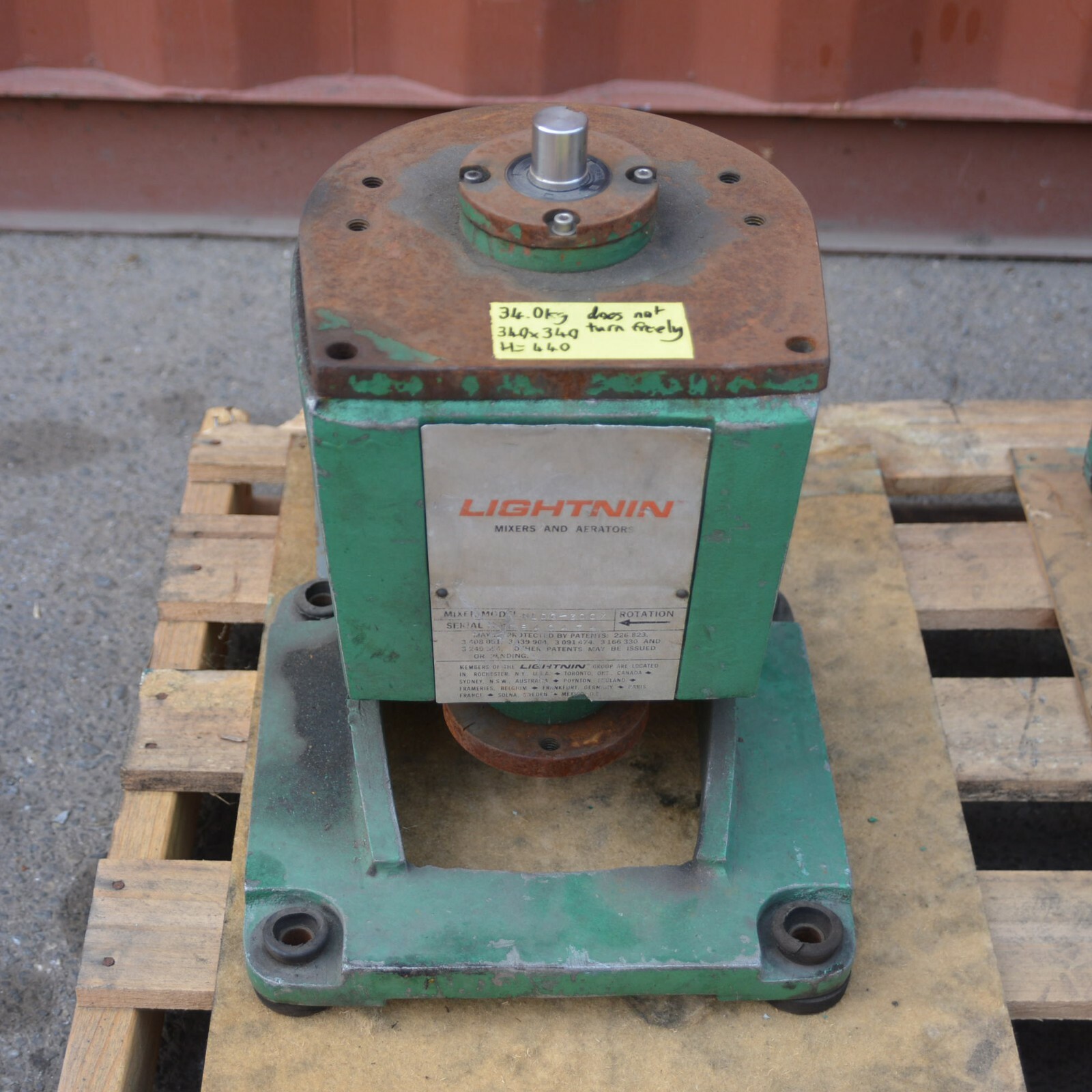 LIGHTNIN tank agitator mixer gearbox model NLDG-300X - FOR PARTS NOT WORKING | eBay