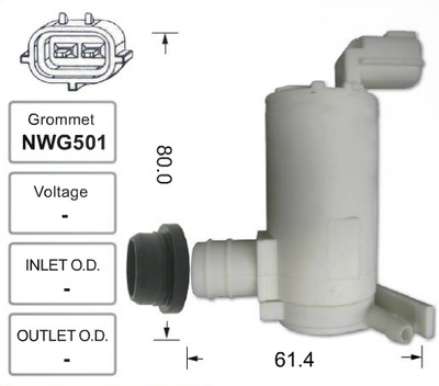 Washer Jet Pump Motor Front - NWP772 suits Patrol GU 12v 09/04 Onwards ...