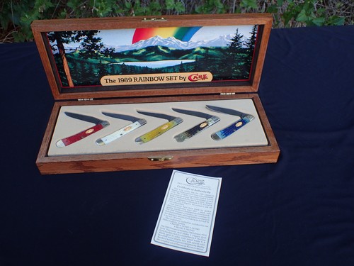 SUPER RARE DAMASCUS Case XX Rainbow Trapper Set (1989) + COA #239/500 ...