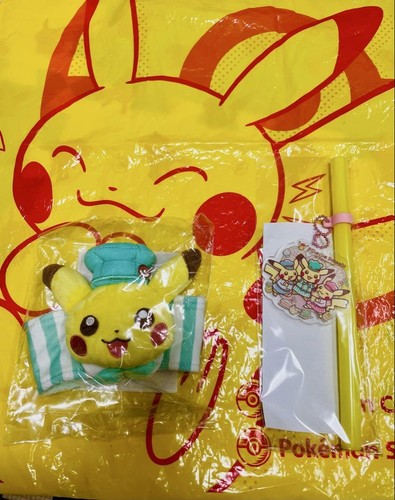 Pokemon Pikachu Chef Hat Plush Cup Holder Straw Set with Shop Bag New ...