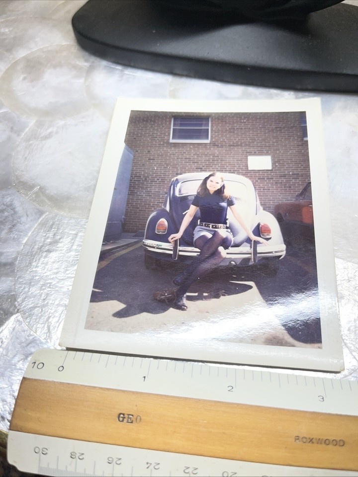 1970’s Polaroid Snapshot Hippie Teen Sitting Behind A Volkswagen Dayton ...