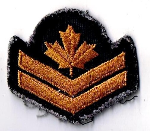 Canadian Armed Forces Master Corporal Gold On Black Arm Patch 2" x 1 3/ ...