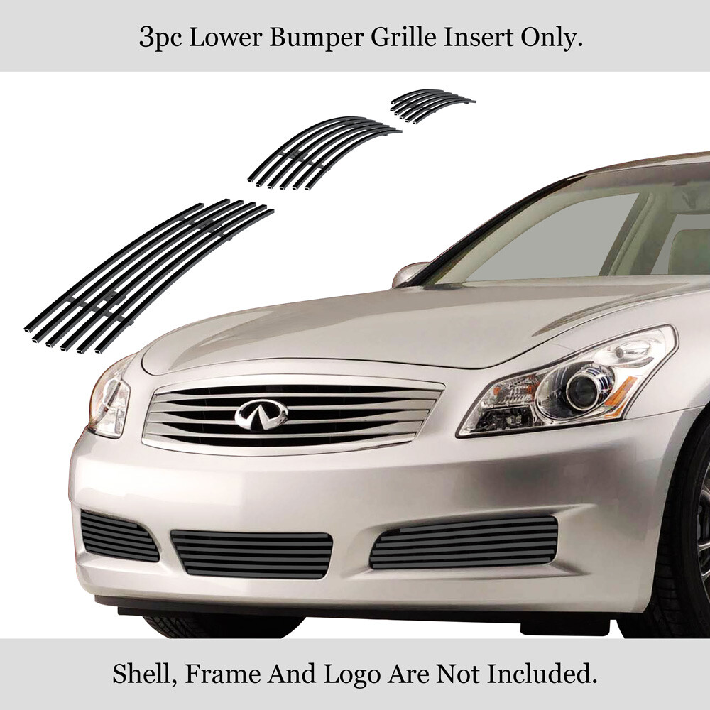 For 2007-2008 Infiniti G35 Sedan Bumper Stainless Black Billet Grille ...