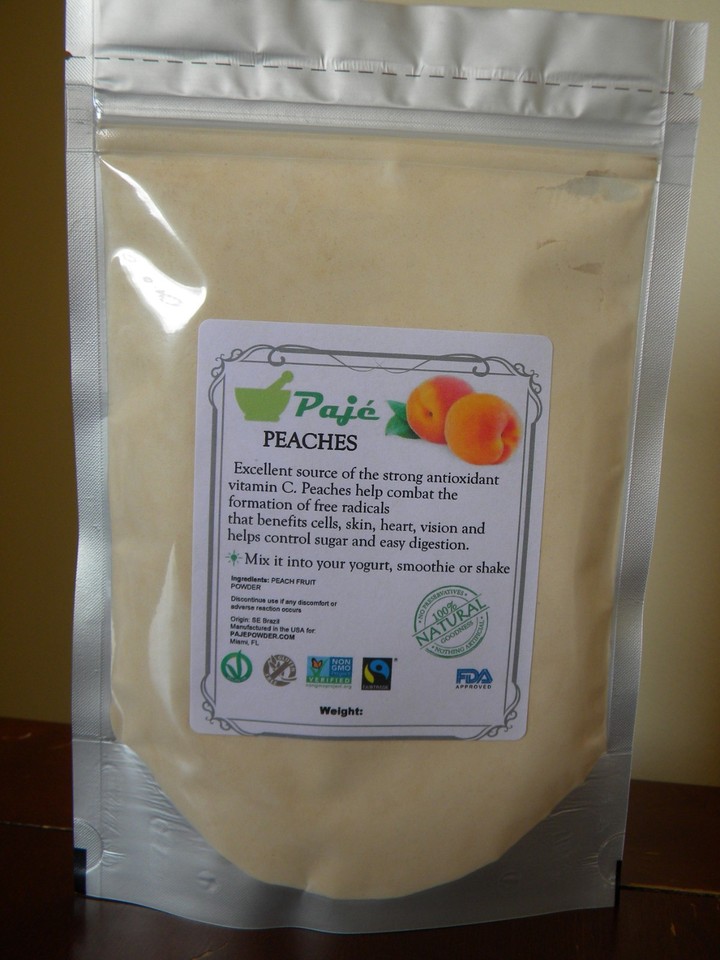 PEACHES PEACH freeze dried powder 8oz 16oz 1lb 32oz 2lb 4lb 55LB PAJE ...