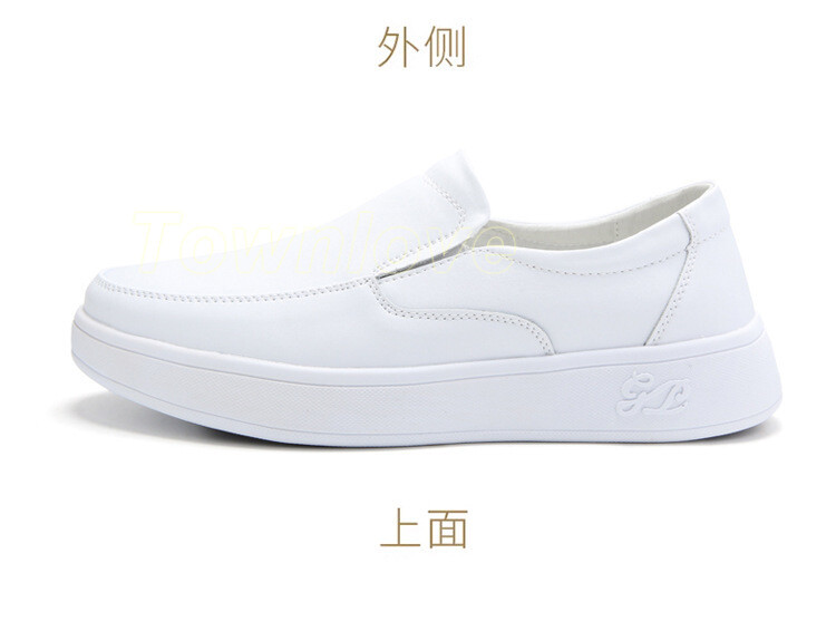 Men Real Leather Nurse Shoes White Doctor Work Shoes Casual Loafer ...