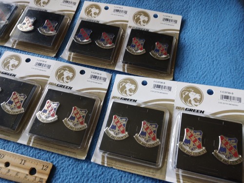 10 PAIRS OF - U.S. Army 327th INFANTRY Unit DI DUI Crest PINS - NEW G ...