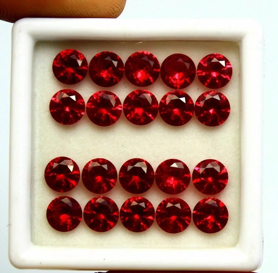7.44 Ct Natural Red Ruby Round Cut 6mm 10 Pcs Lot Loose Gemstone ...