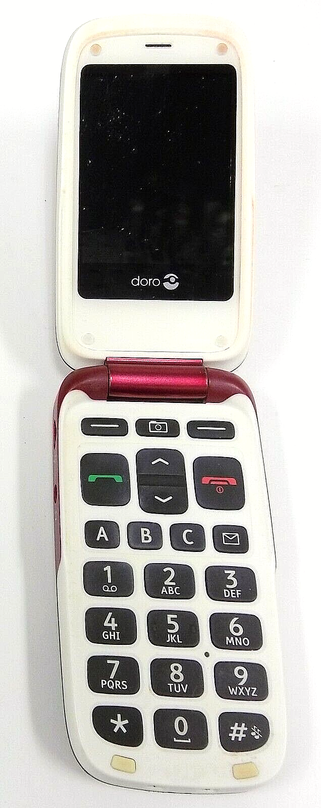Doro PhoneEasy 618 - Red and White ( Consumer Cellular ) Flip Phone ...