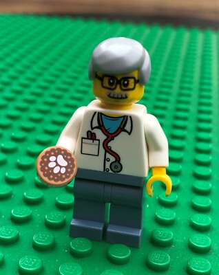 Lego VETERINARIAN MINIFIGURE Moustache Vet Dog Biscuit Pet Food 10264 ...